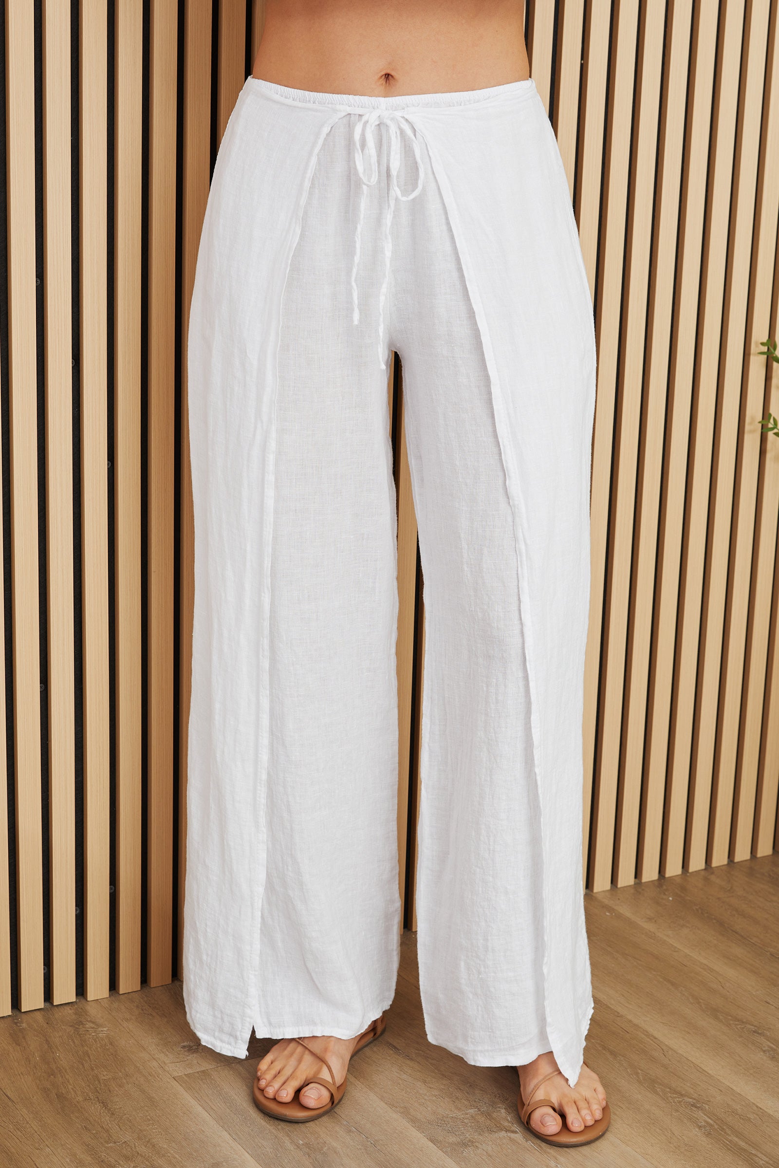 LINEN PANTS WITH SIDE PANEL – Milio Milano